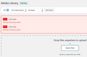 How to Fix The “Missing a Temporary Folder.” Error in WordPress