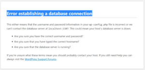 How to Fix "Error Establishing a Database Connection" in WordPress